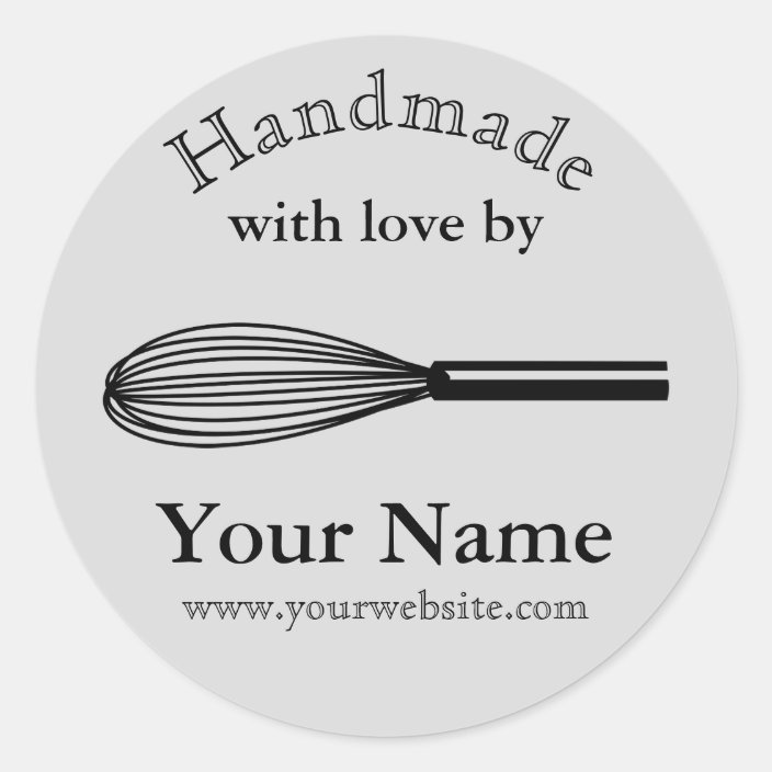 Whisk Baking Sticker Handmade by Your Name Kitchen | Zazzle.com