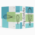Whisk color blocks personal cookbook recipe binder | Zazzle