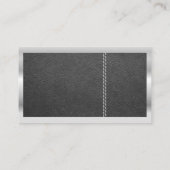 Whisk | Leather Stitched | Metallic Border Business Card | Zazzle