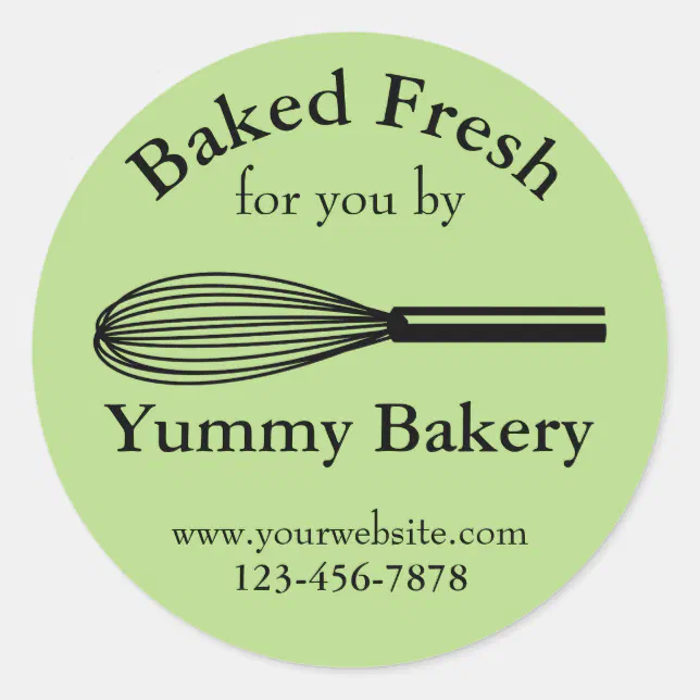 Whisk Personalized Bakery Stickers for Business | Zazzle