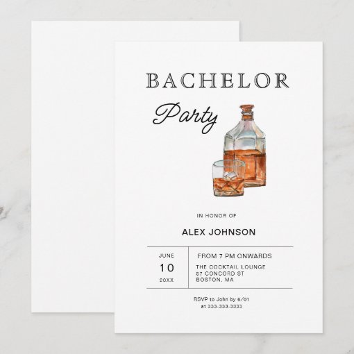 Whiskey Bachelor Party Invitation | Zazzle