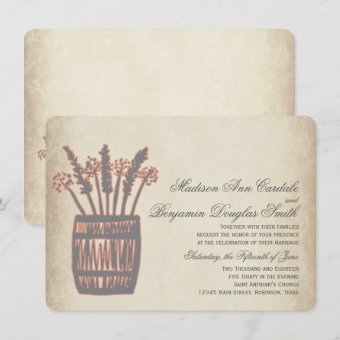 Whiskey Barrel of Wheat Rustic Wedding Invitations | Zazzle