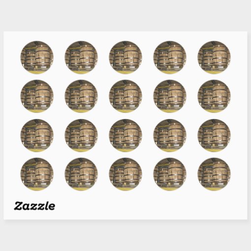 Whiskey Barrels Classic Round Sticker | Zazzle