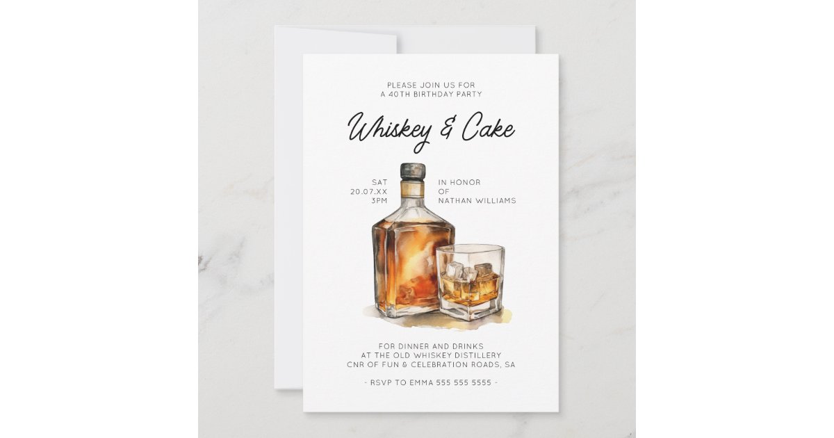 Whiskey Birthday Party Invitation | Zazzle