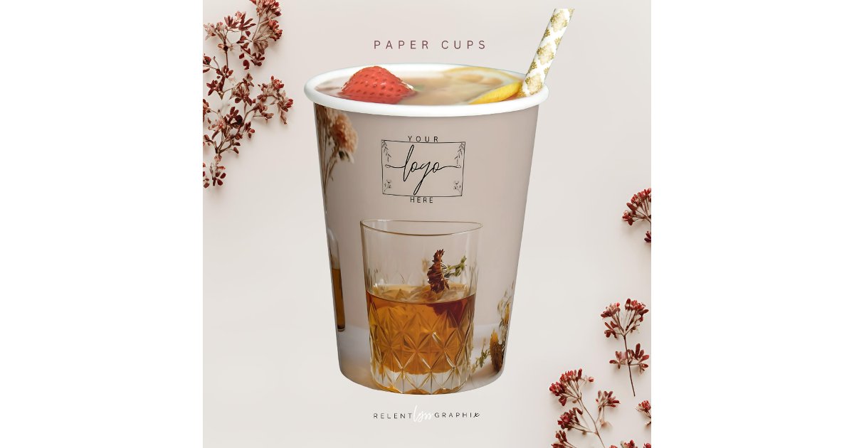Whiskey | Boho Flowers | Aesthetic Cocktail Paper Cups | Zazzle