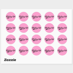 Whiskey Girl Classic Round Sticker | Zazzle