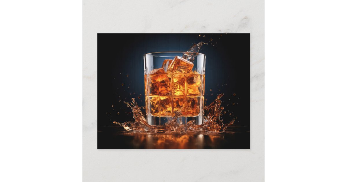 Whiskey Glass Postcard | Zazzle