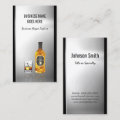 Whiskey Liquor Store Brushed Stainless Steel Metal Business Card | Zazzle