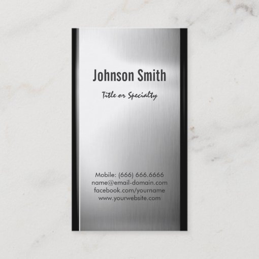 Whiskey Liquor Store Brushed Stainless Steel Metal Business Card | Zazzle
