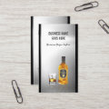 Whiskey Liquor Store Brushed Stainless Steel Metal Business Card | Zazzle