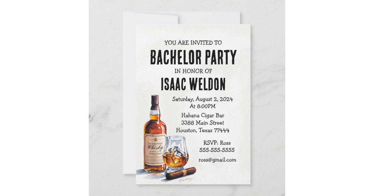 Whisky Bachelor Party Invitation | Zazzle