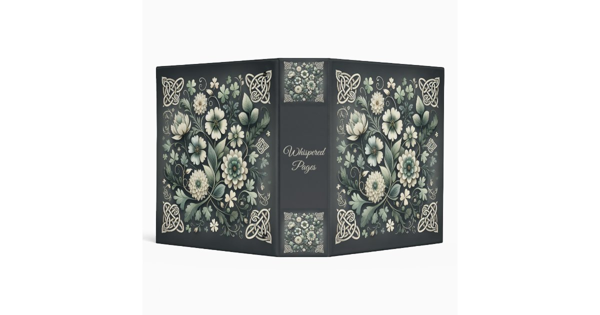 Whispered Clover Knotwork Garden 3 Ring Binder | Zazzle
