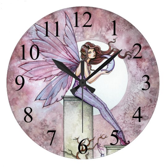 Whispering Moon Fairy Fantasy Art Clock | Zazzle.com