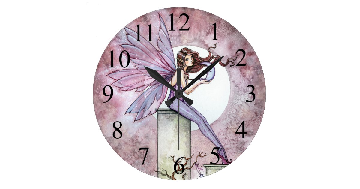 Whispering Moon Fairy Fantasy Art Clock | Zazzle.com