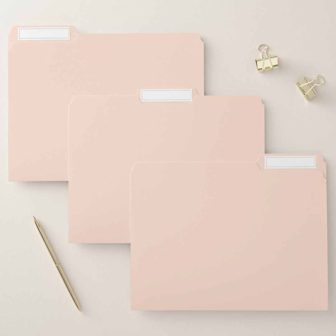 Whispering Peach Solid Color File Folder | Zazzle