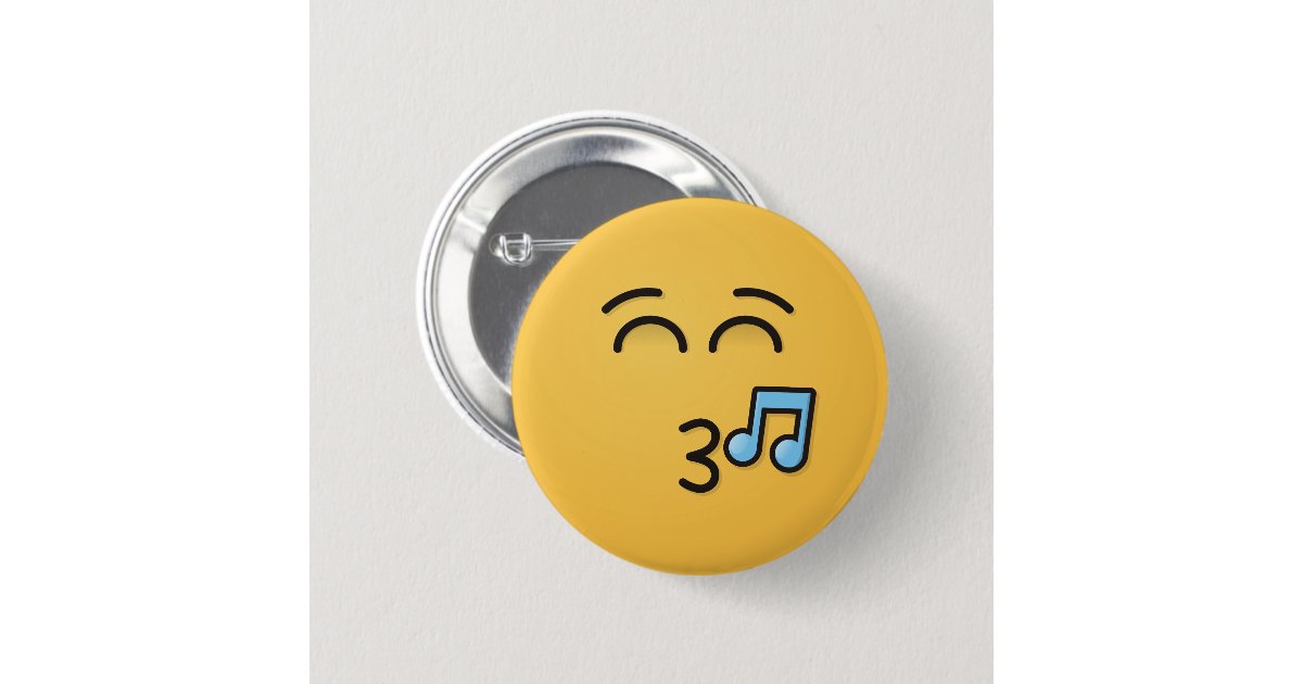 Whistling Face with Smiling Eyes Pinback Button | Zazzle