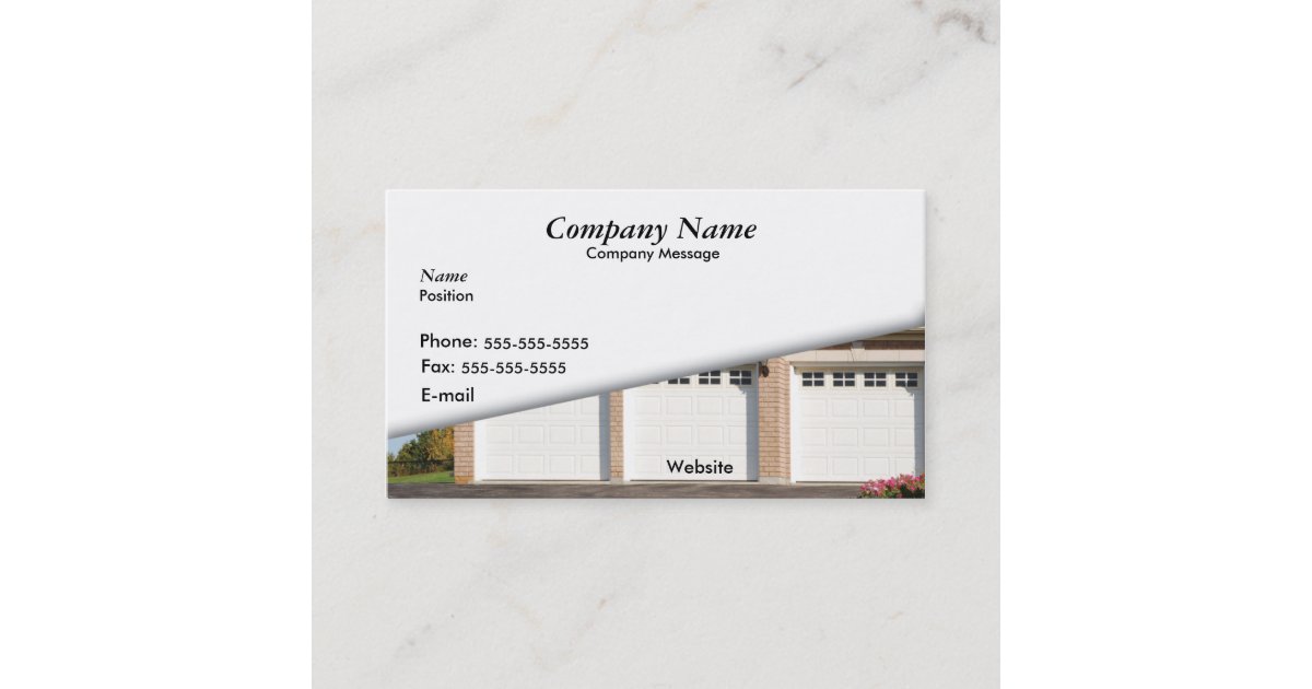 White 3 Car Garage Business Card | Zazzle