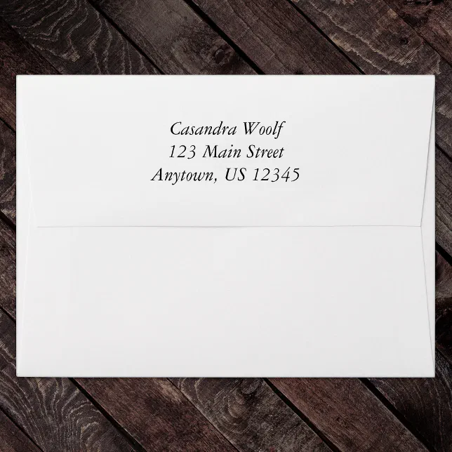 White A7 5x7 Back Flap Return Address Envelopes | Zazzle
