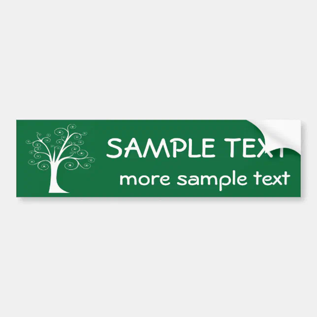White Abstract Tree Bumper Sticker | Zazzle