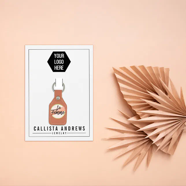 White Add Your Logo Multiple Keychain Display Card | Zazzle