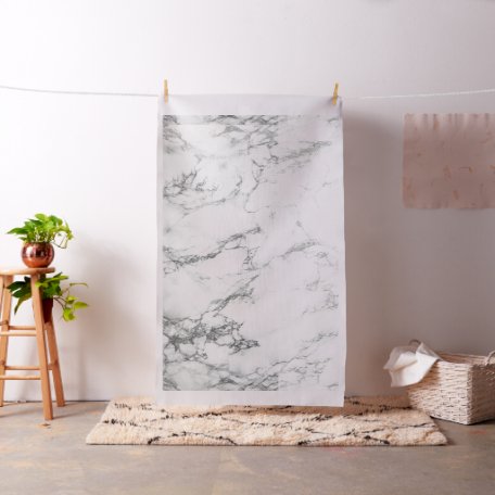 White faux marble fabric | Zazzle