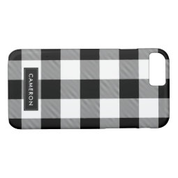 White and Black Buffalo Check Plaid - Phone Case | Zazzle