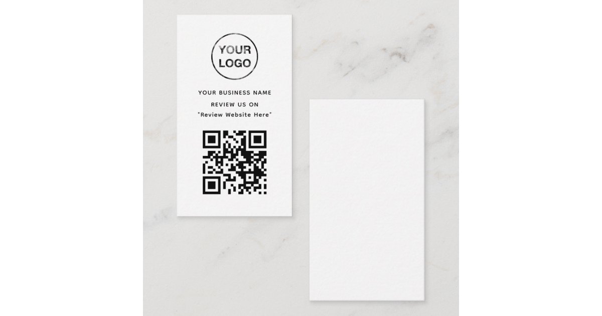 White and Black Business Review Card | Zazzle