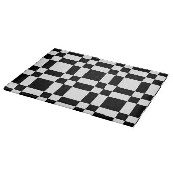 White and Black Checkered Cutting Board | Zazzle