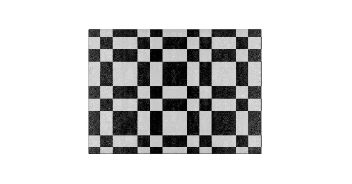 White and Black Checkered Cutting Board | Zazzle