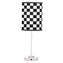 White and Black Checkered Shaded Lamp | Zazzle