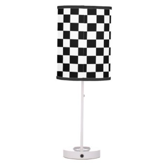 White and Black Checkered Shaded Lamp | Zazzle