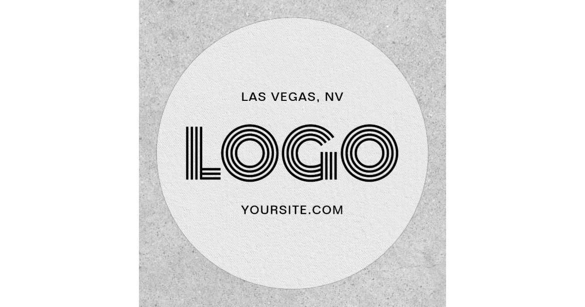 White and Black Modern Rectangular Logo Patch | Zazzle