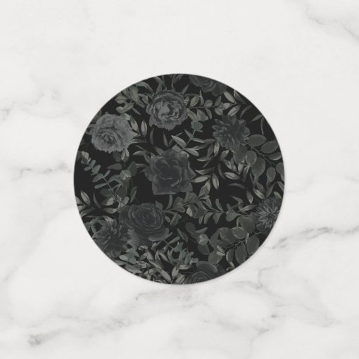 White and Black Rose Gothic Wedding Confetti | Zazzle