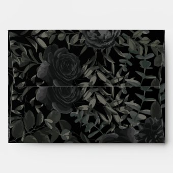 White and Black Rose Gothic Wedding Envelopes | Zazzle