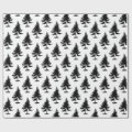 White And Black Spruce Trees Wrapping Paper | Zazzle