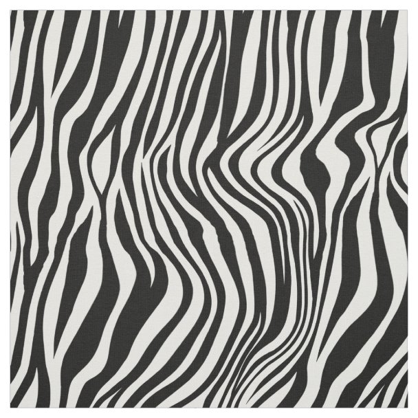 Zebra Print - Black and White Fabric | Zazzle