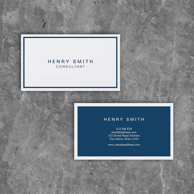 White and Blue Corporate Modern Professional Business Card | Zazzle