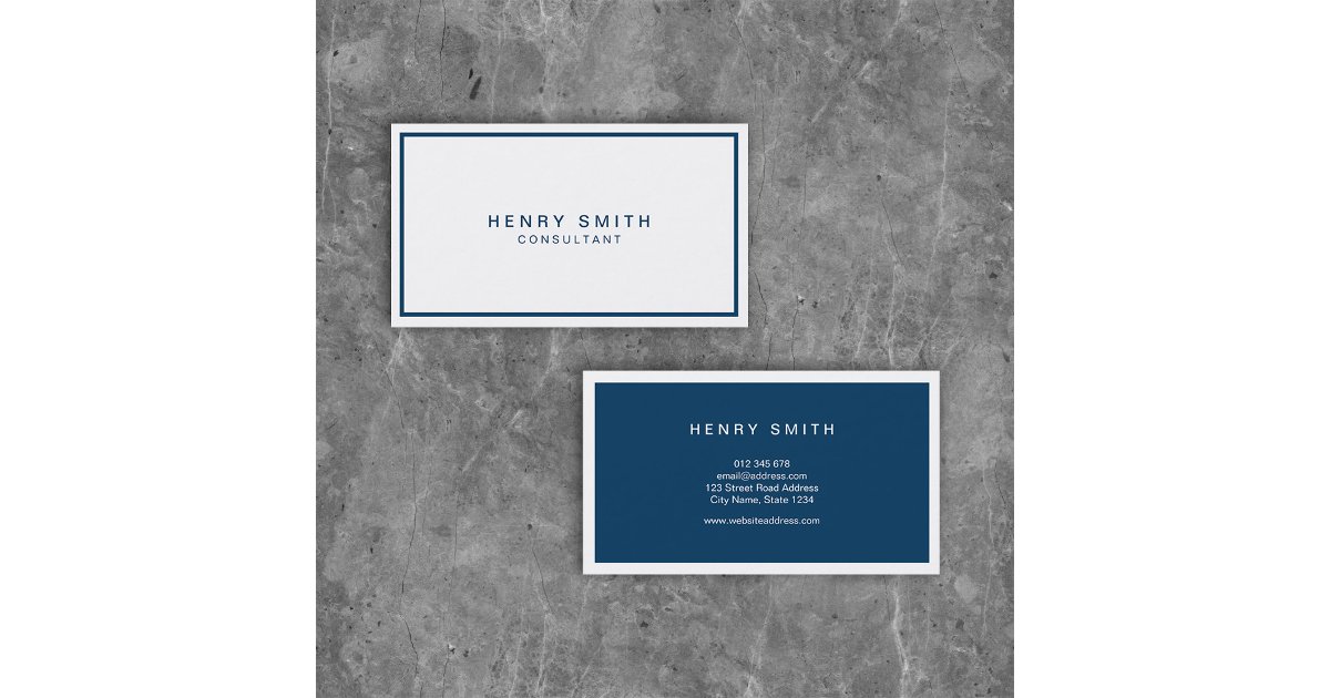 White and Blue Corporate Modern Professional Business Card | Zazzle