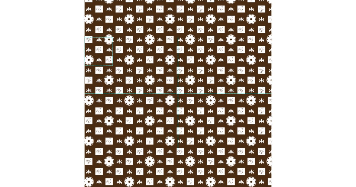 White and Brown Checkered Pattern Fabric | Zazzle