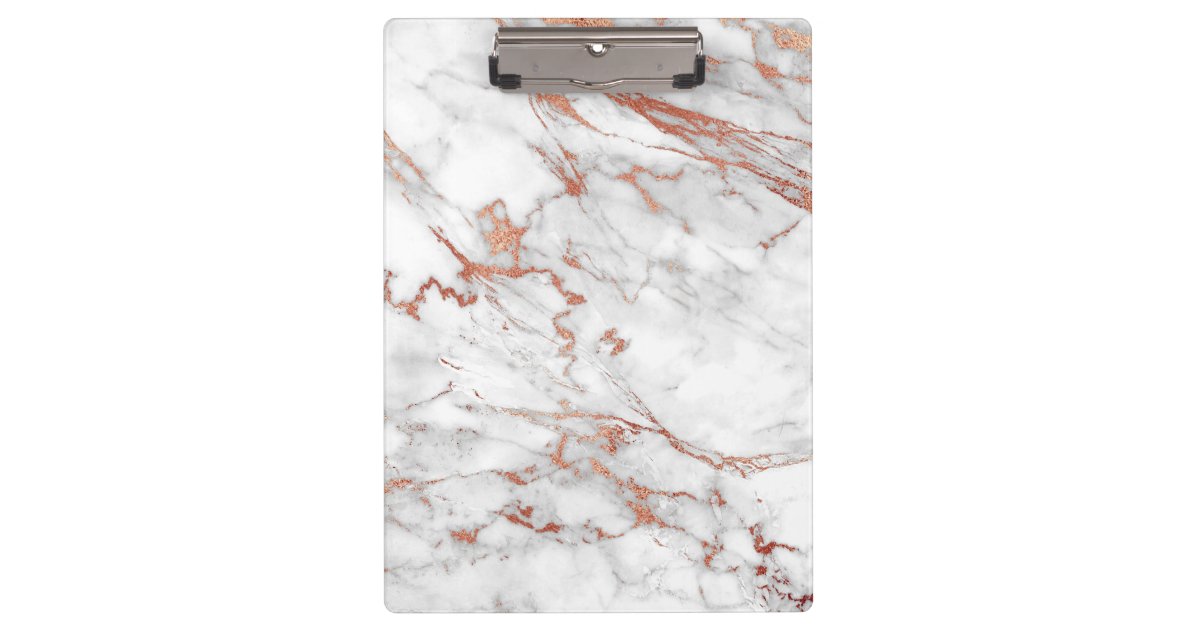 White and Gold Marble Clipboard | Zazzle