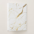 White and Gold Marble Designer Pocket Folder | Zazzle