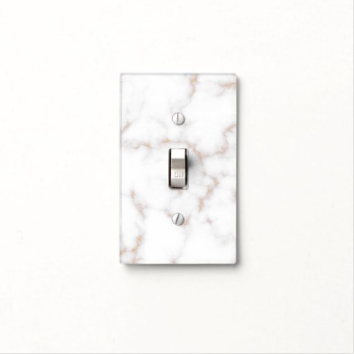 White and Gold Marble Light Switch Cover | Zazzle