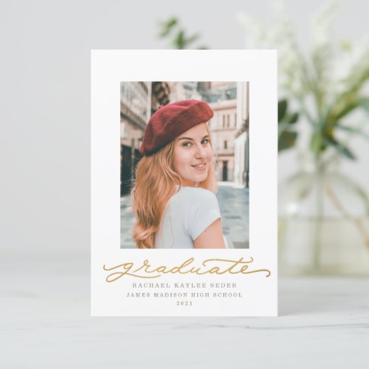 White and Gold Millennial Script Invitation | Zazzle.com