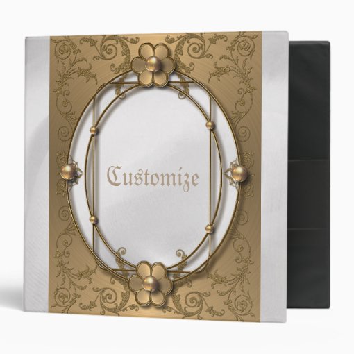 White and Gold Ornate Vintage Frame Binder | Zazzle