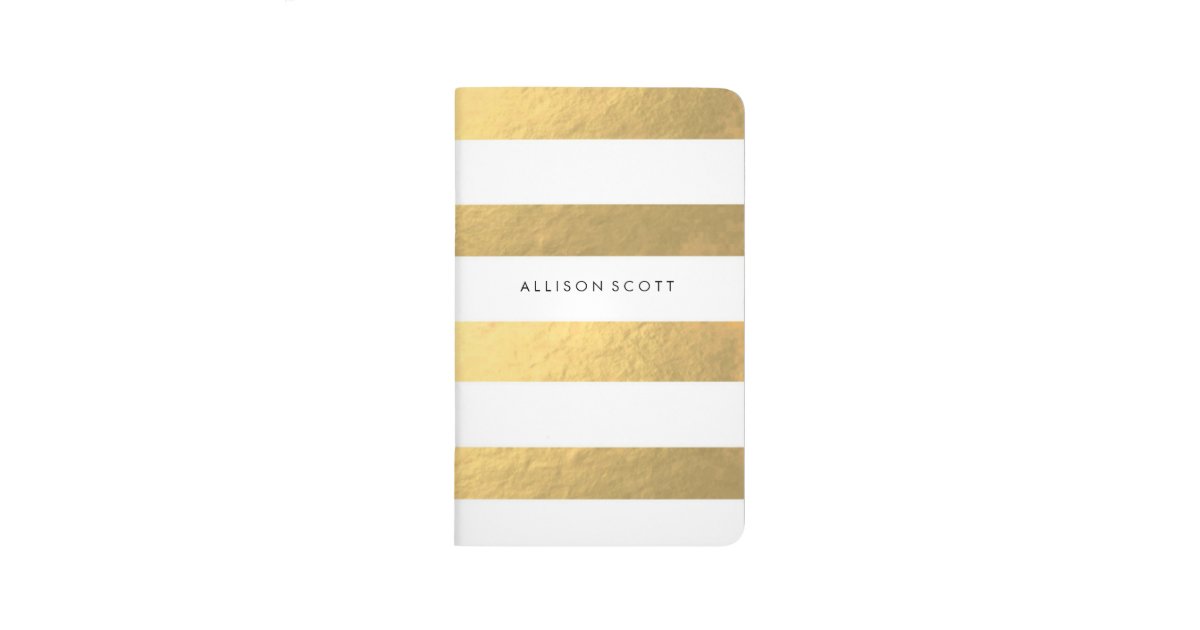 White And Gold Personalized Journal | Zazzle