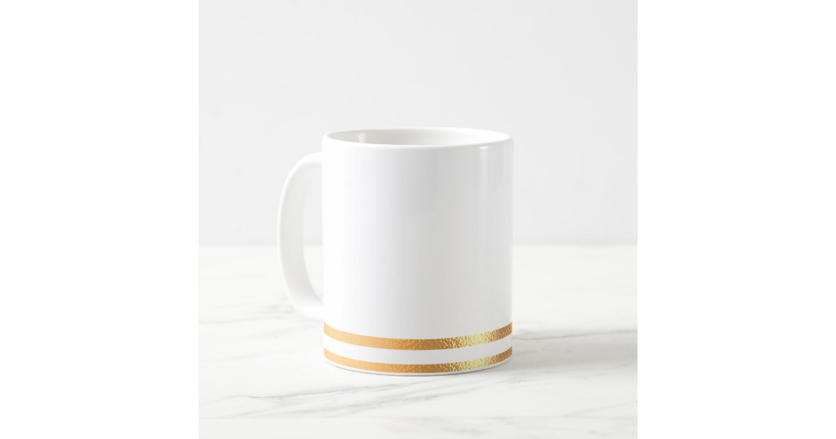 White and Gold Rimmed Mug | Zazzle
