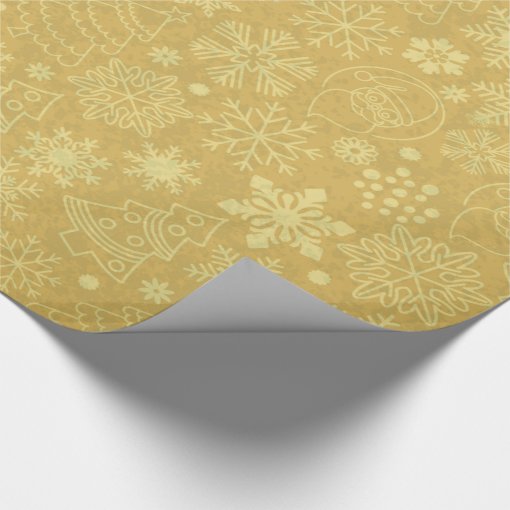 White and Gold Snow Santa Claus Christmas New Year Wrapping Paper | Zazzle