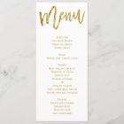Plain White Wedding Menu Personalized | Zazzle.com