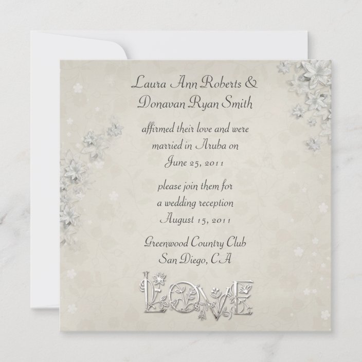 White and Ivory Floral Love Post Wedding Invitation | Zazzle.com