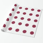 Maroon and White Polka Dot Wrapping Paper | Zazzle.com